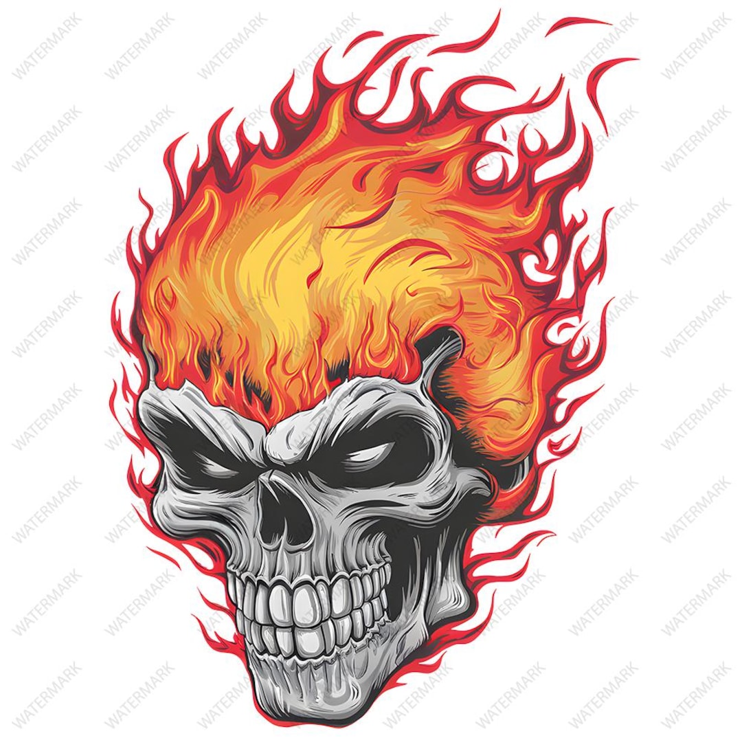Flame Skull PNG, Fire Skull Clipart, Fire Skull Print, Fire Skull PNG ...