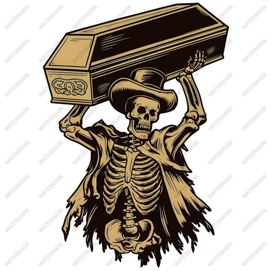 Skeleton Carrying Coffin, Skeleton PNG, Ghost PNG, Scary Halloween ...