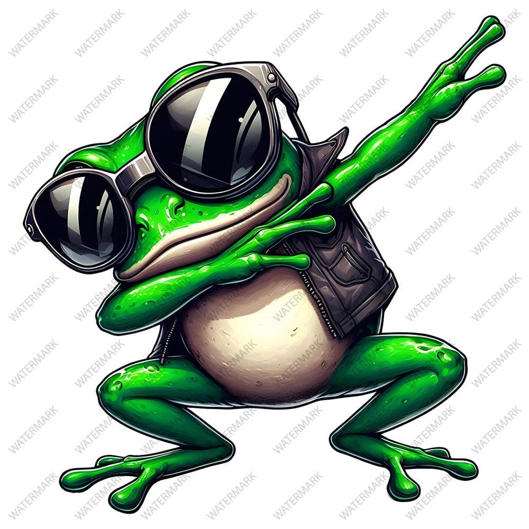 Dabbing Frog PNG, Cool Frog PNG, Funny Frog Clipart, Frog Print, Frog ...