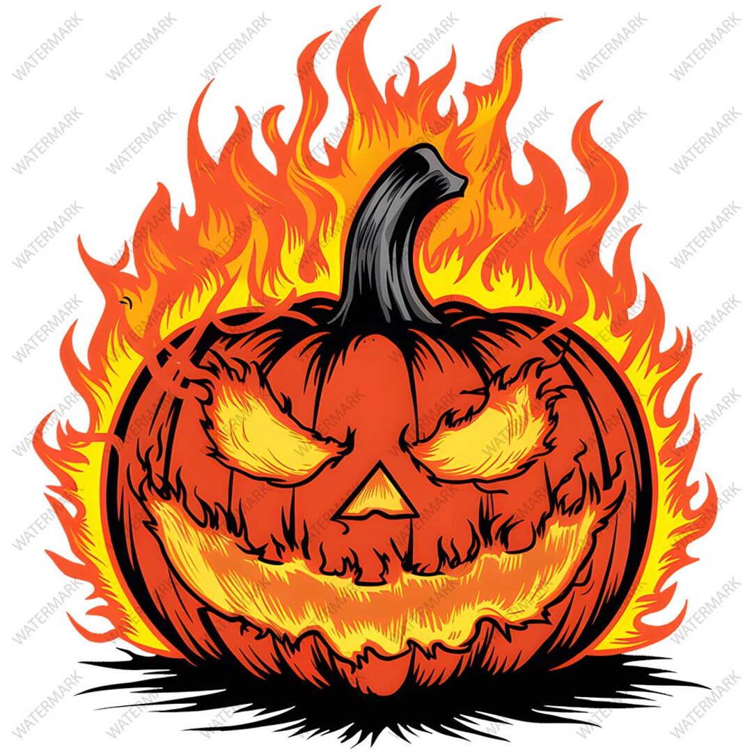 Jack O Lantern PNG, Pumpkin Jack on Fire, Fire Pumpkin PNG, Halloween ...