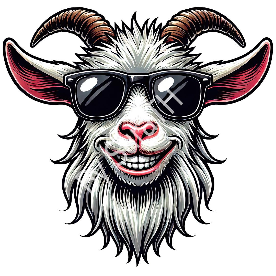 Cool Goat PNG, Funny Goat Clipart, Goat Sunglasses, Goat Smiling PNG ...