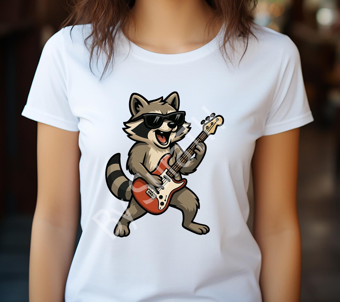 Funny Raccoon PNG, Rocking Raccoon Clipart, Raccoon Playing Guitar ...