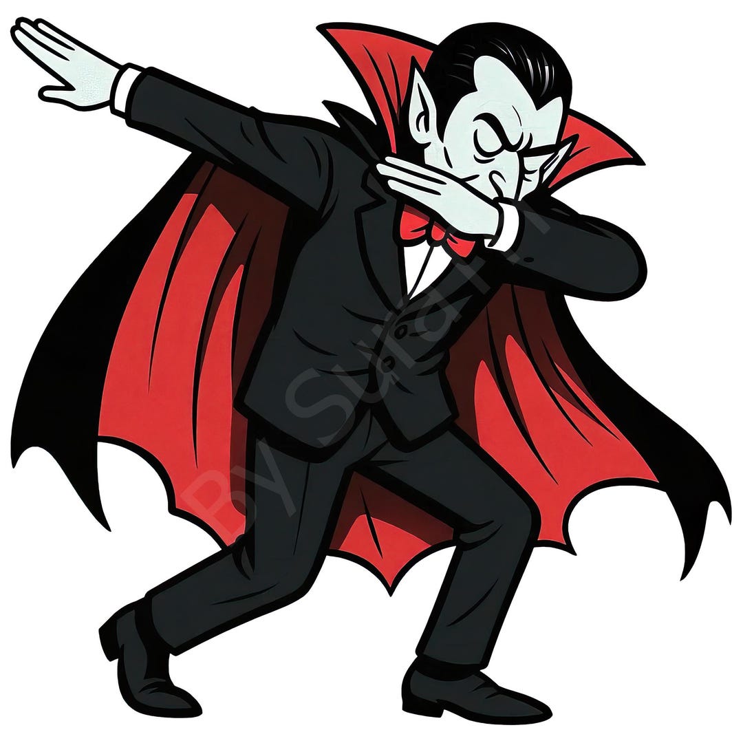 Funny Dracula PNG, Dabbing Dracula Clipart, Dracula Halloween, Digital ...