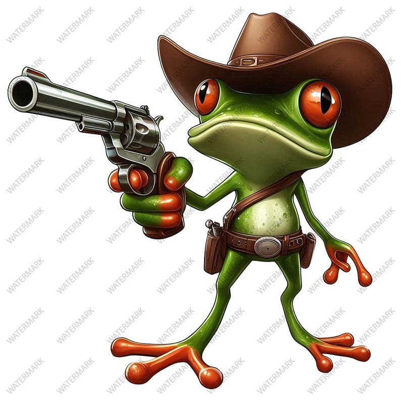 Cowboy Frog PNG, Frog Cowboy Clipart, Western Frog PNG, Funny Frog ...