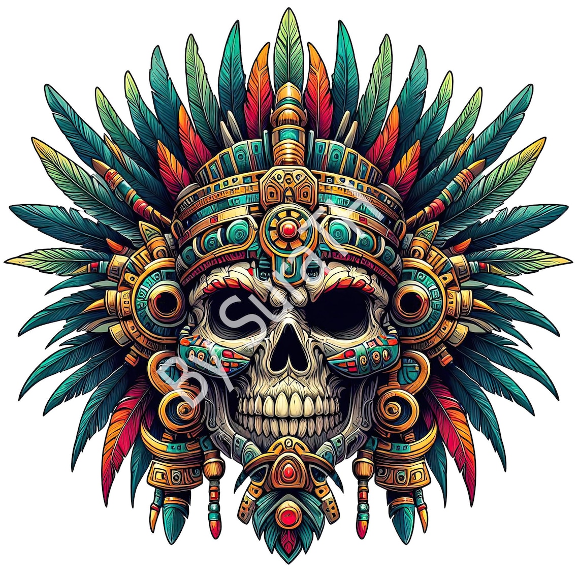 Aztec Warrior Skull PNG, Aztec Skull Clipart, Aztec Skull Digital ...