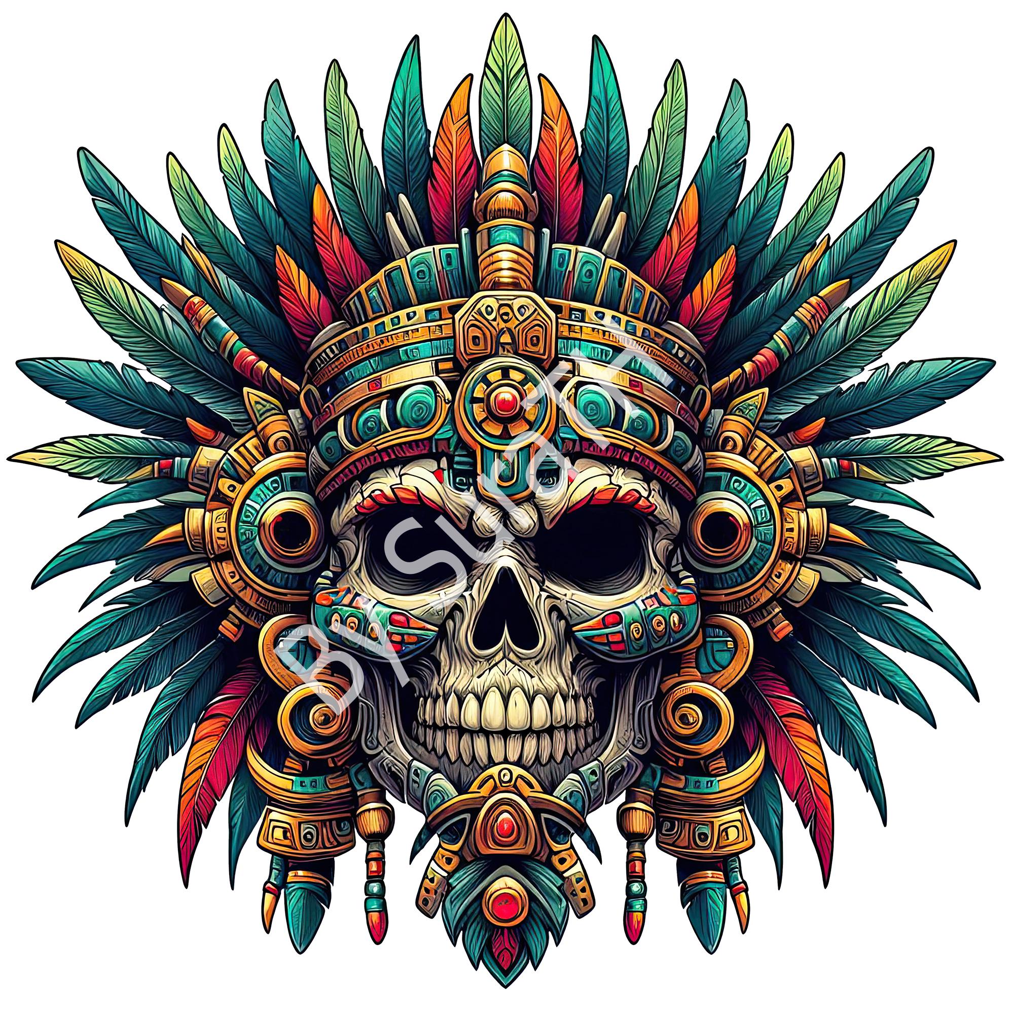 Aztec Warrior Skull PNG, Aztec Skull Clipart, Aztec Skull Digital ...