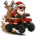 Funny Santa Riding ATV PNG, 3 Designs, Santa Christmas, Digital ...