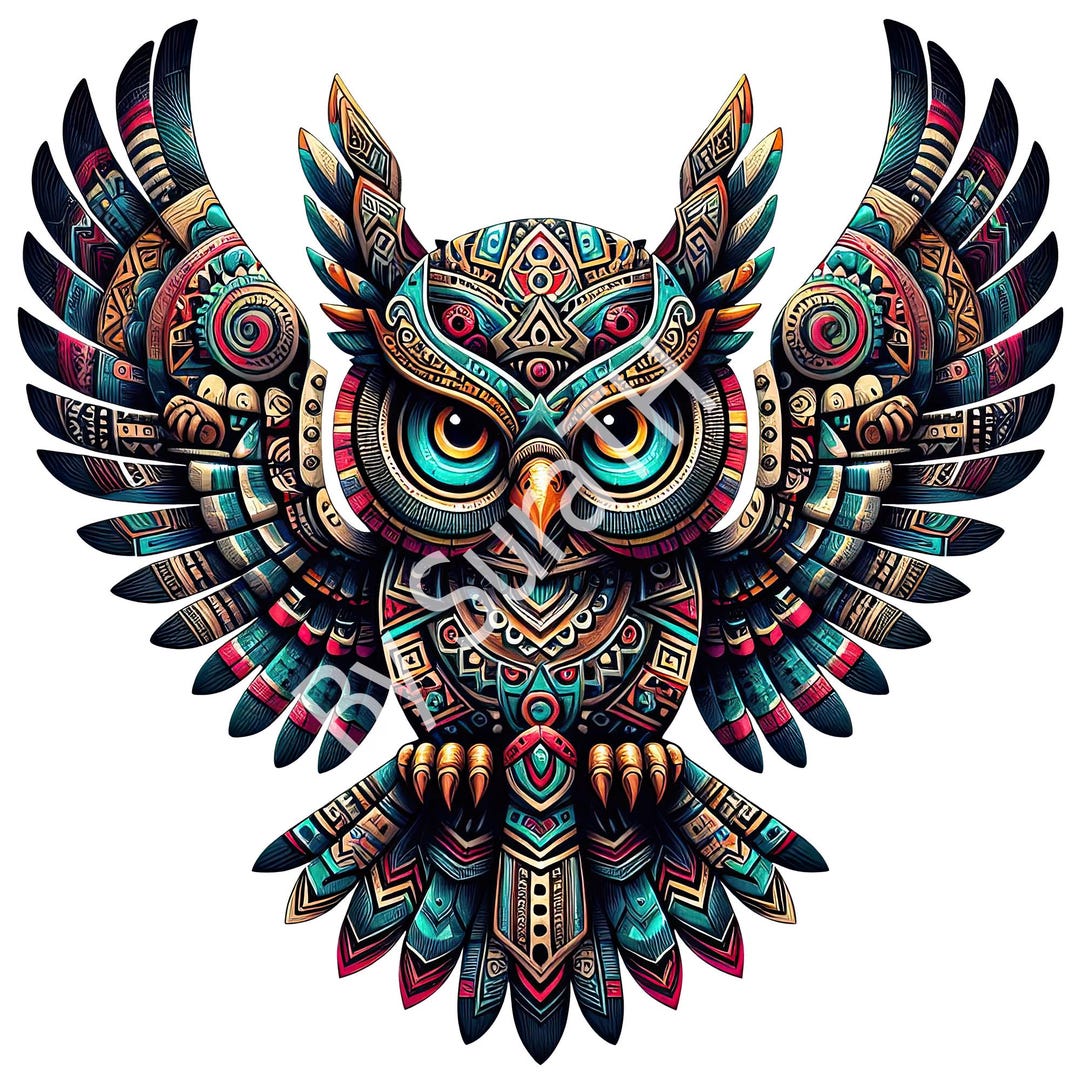 Aztec Owl PNG Clipart: Tribal Owl Art (digital Download) - Etsy
