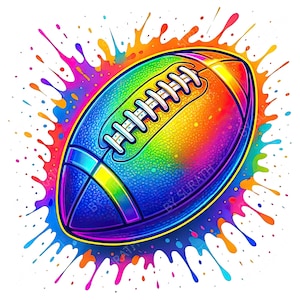 Colorful American Football PNG, Football Clipart, Digital Download ...