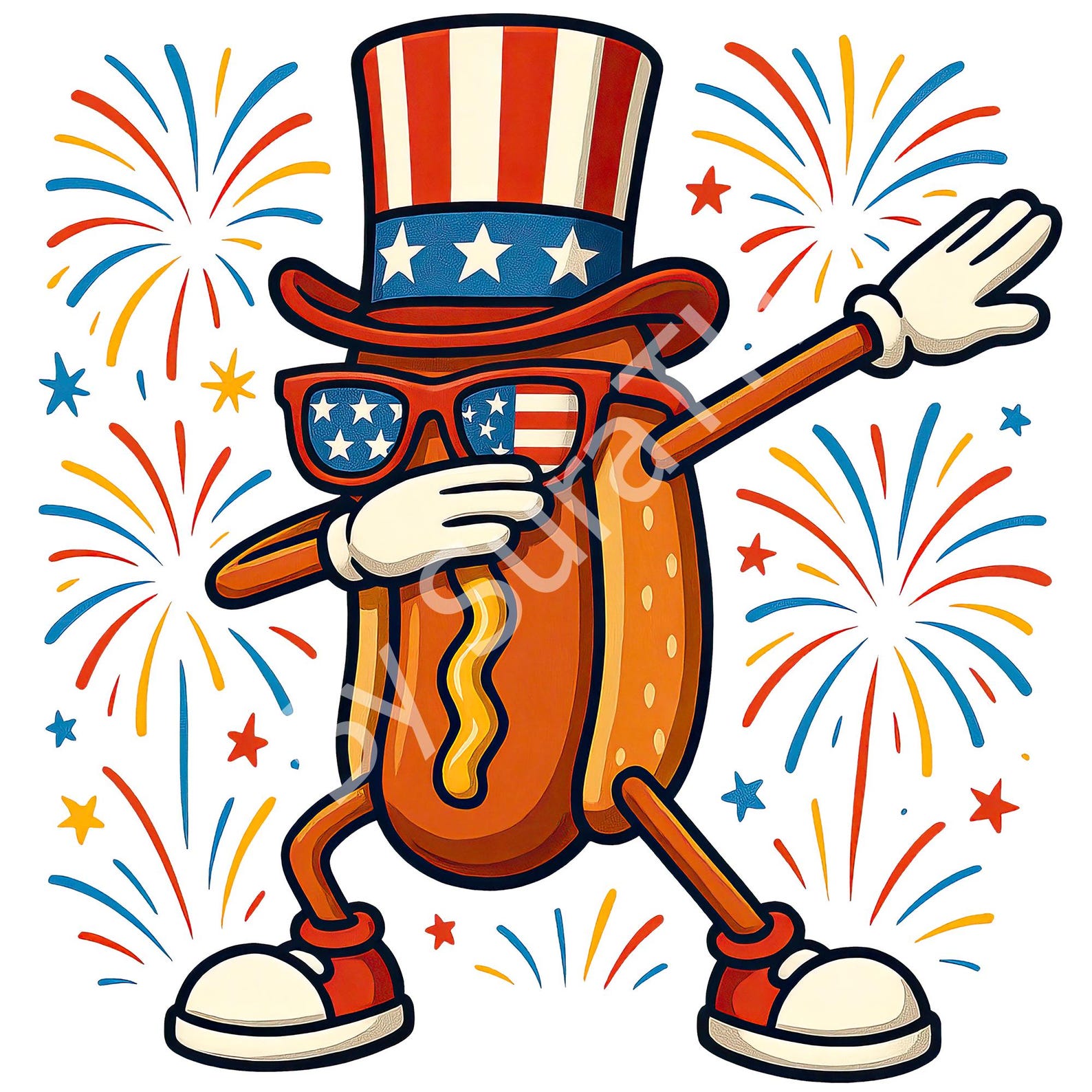 Hot Dog 4th of July PNG, Funny Hot Dog Clipart, Dabbing Hot Dog ...