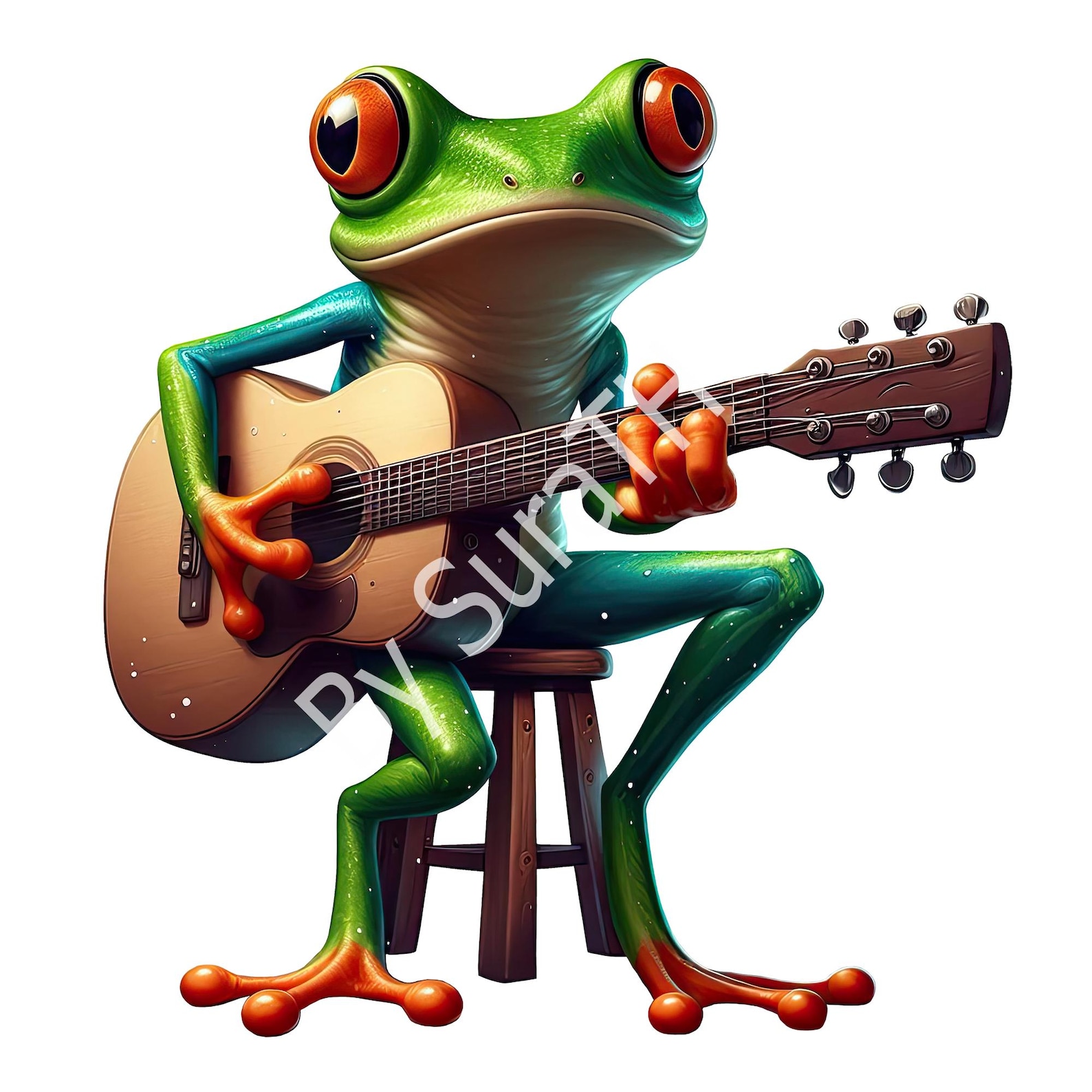 Frog Playing Guitar, 8 Frog PNG Bundle, Funny Frog PNG, Frog Guitar ...