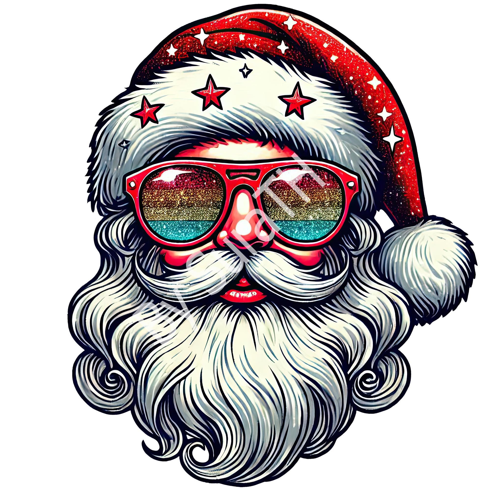 Cool Santa PNG, Retro Santa Clipart, Funny Santa Face, Santa Claus ...