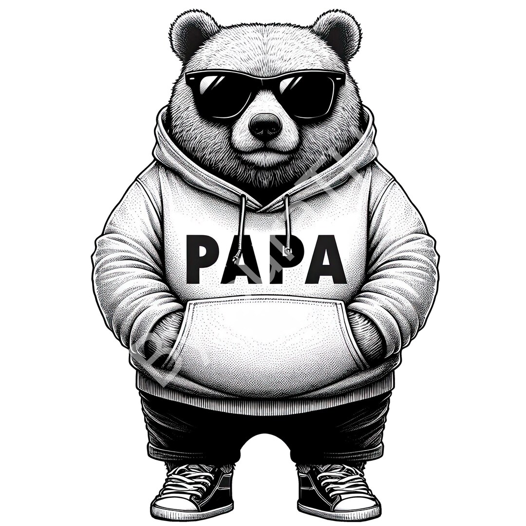 Papa Bear PNG: Funny Dad Clipart for Father's Day (digital Download ...