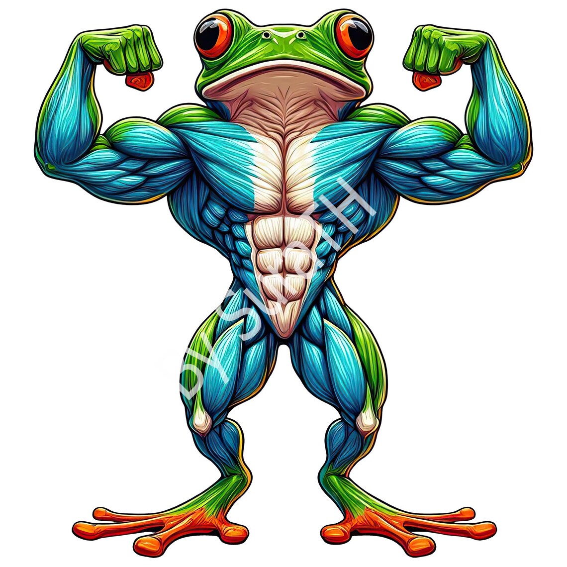 Funny Frog PNG, Frog Muscles PNG, Cool Frog Clipart, Frog Digital ...
