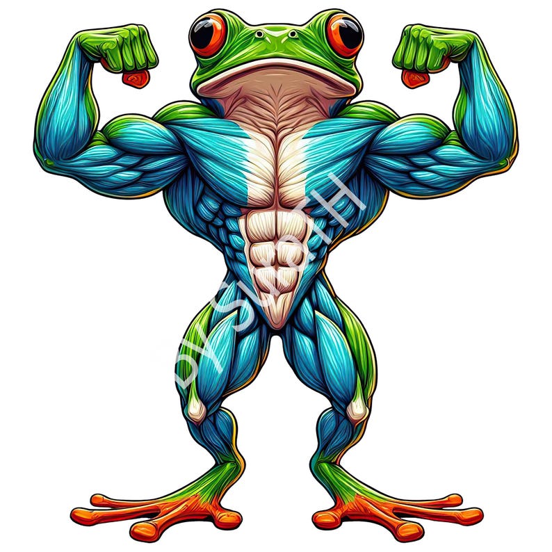 Funny Frog PNG, Frog Muscles PNG, Cool Frog Clipart, Frog Digital ...