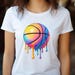 Drip Basketball PNG, Colorful Basketball Clipart, Girls Sports Art ...