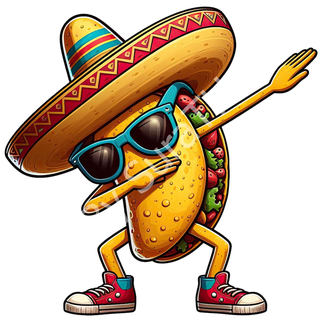 Dabbing Taco PNG, Funny Taco Clipart, Taco Dab Dance, Funny Mexican ...