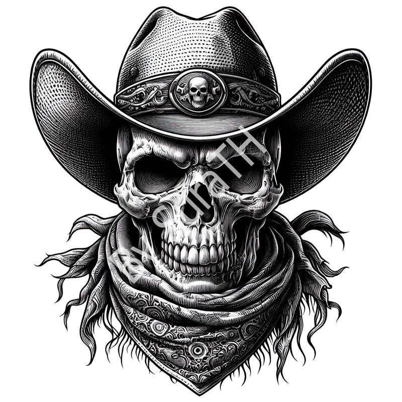 Cowboy Skull - Etsy