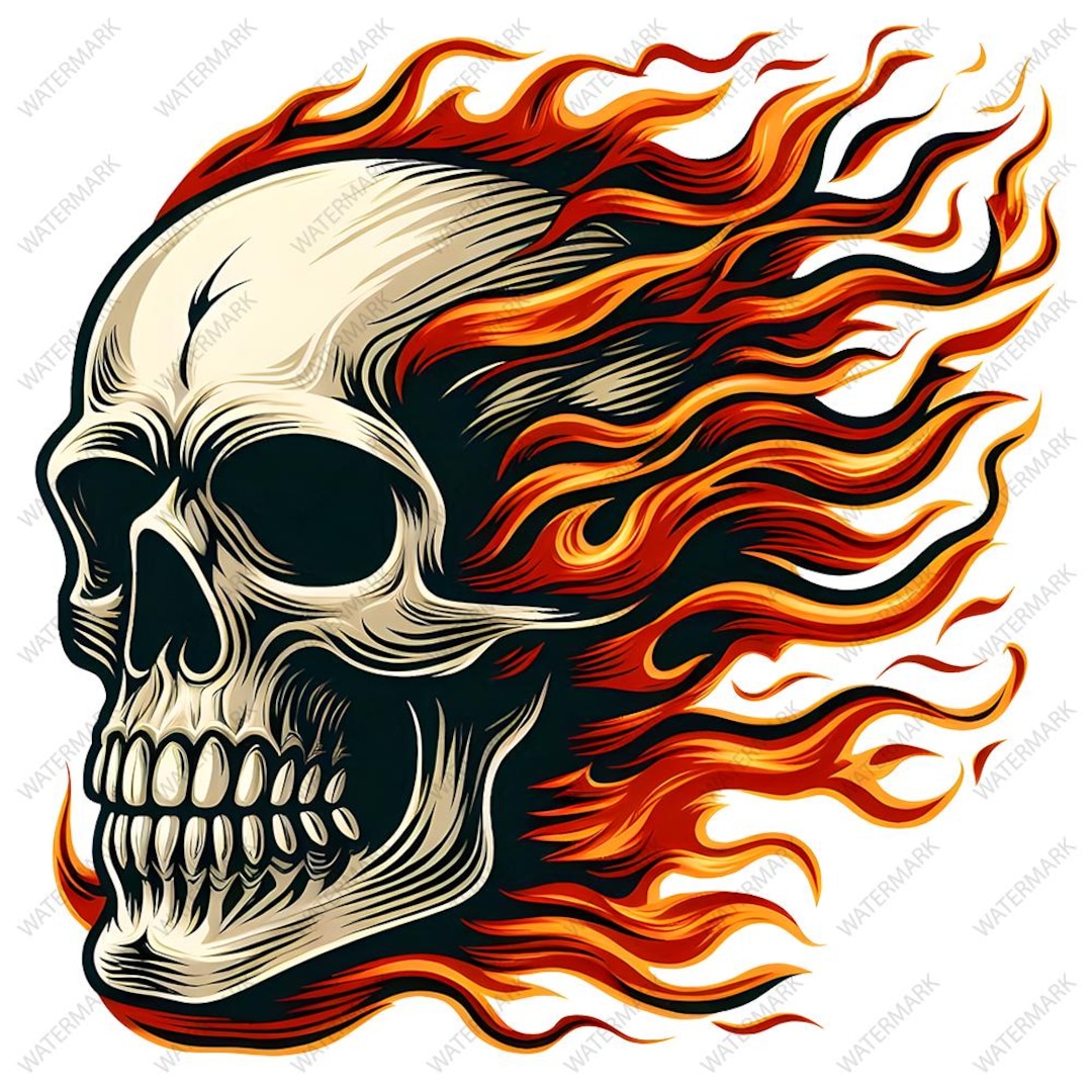 Fire Skull PNG, Clipart, Flaming Skeleton, Skull Halloween, Digital ...