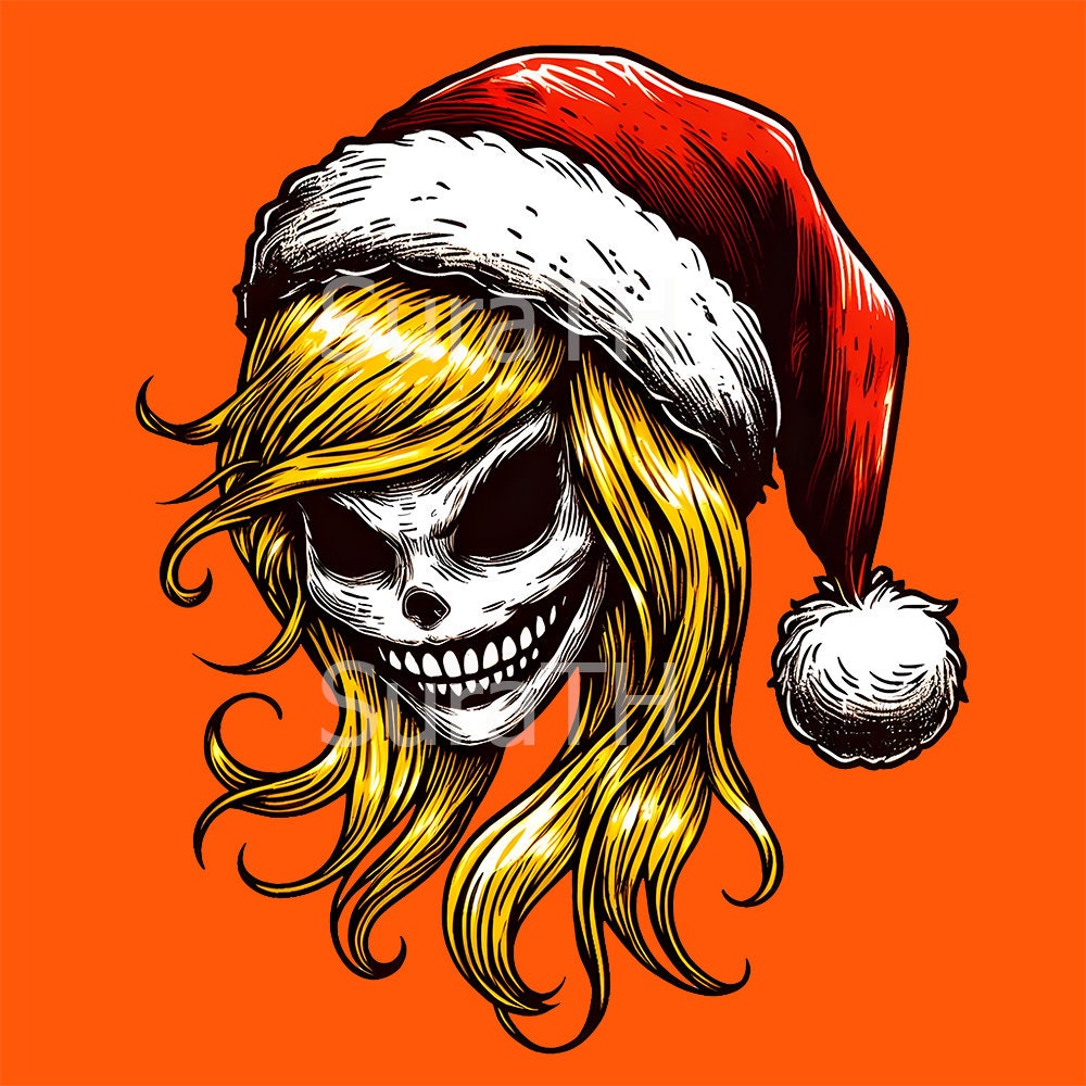 Scary Santa Girl PNG, Santa Horror PNG, Christmas Horror, Scary Santa ...