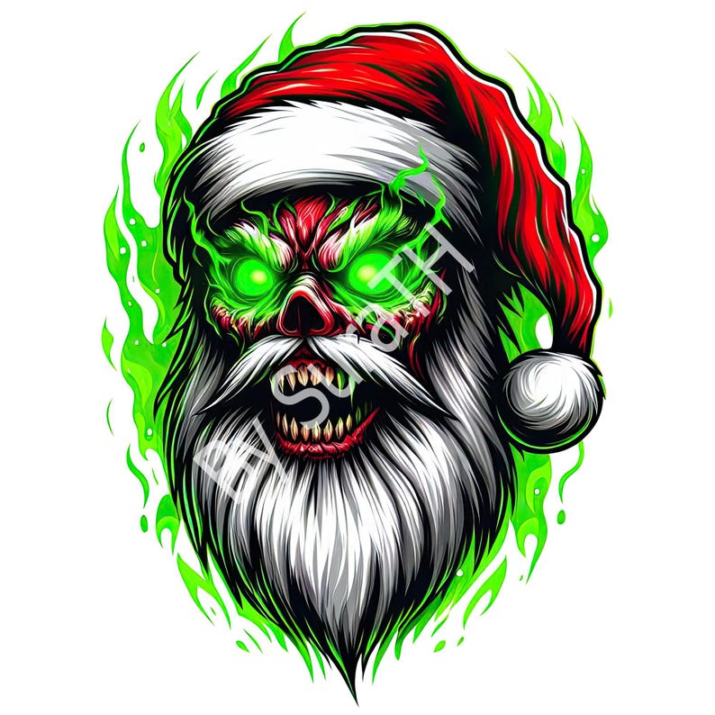 Scary Santa PNG, 5 Designs, Funny Christmas Clipart, Digital Download ...