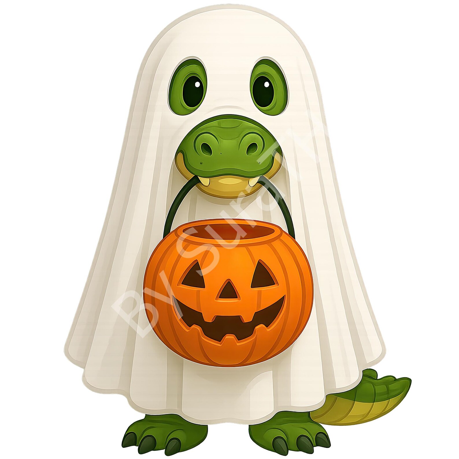 Alligator Halloween PNG Clipart: Funny Crocodile Ghost (digital ...