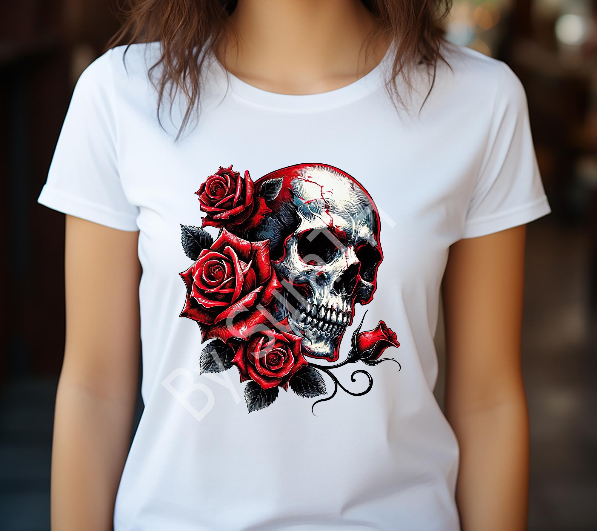 Rose Skull PNG: Valentine Clipart, Sublimation Design (digital Download ...