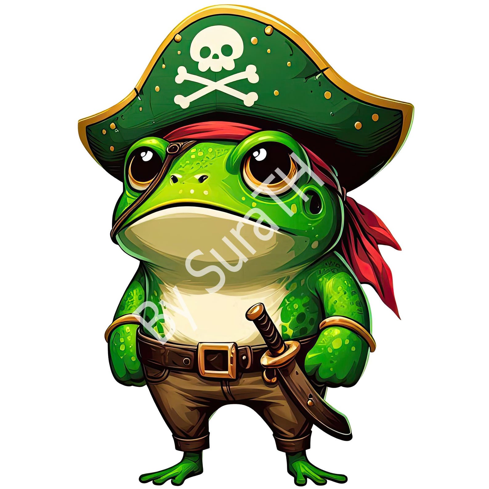 Pirate Frog PNG, 5 Pirate Frog Clipart Bundle, Cute Frog PNG, Funny ...