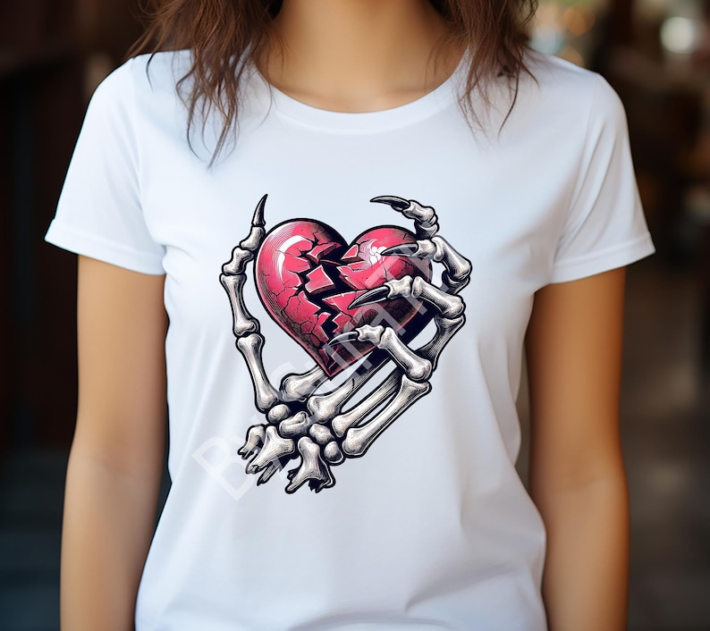 Skeleton and Broken Heart PNG, Bone Hand PNG, Skeleton Valentine ...