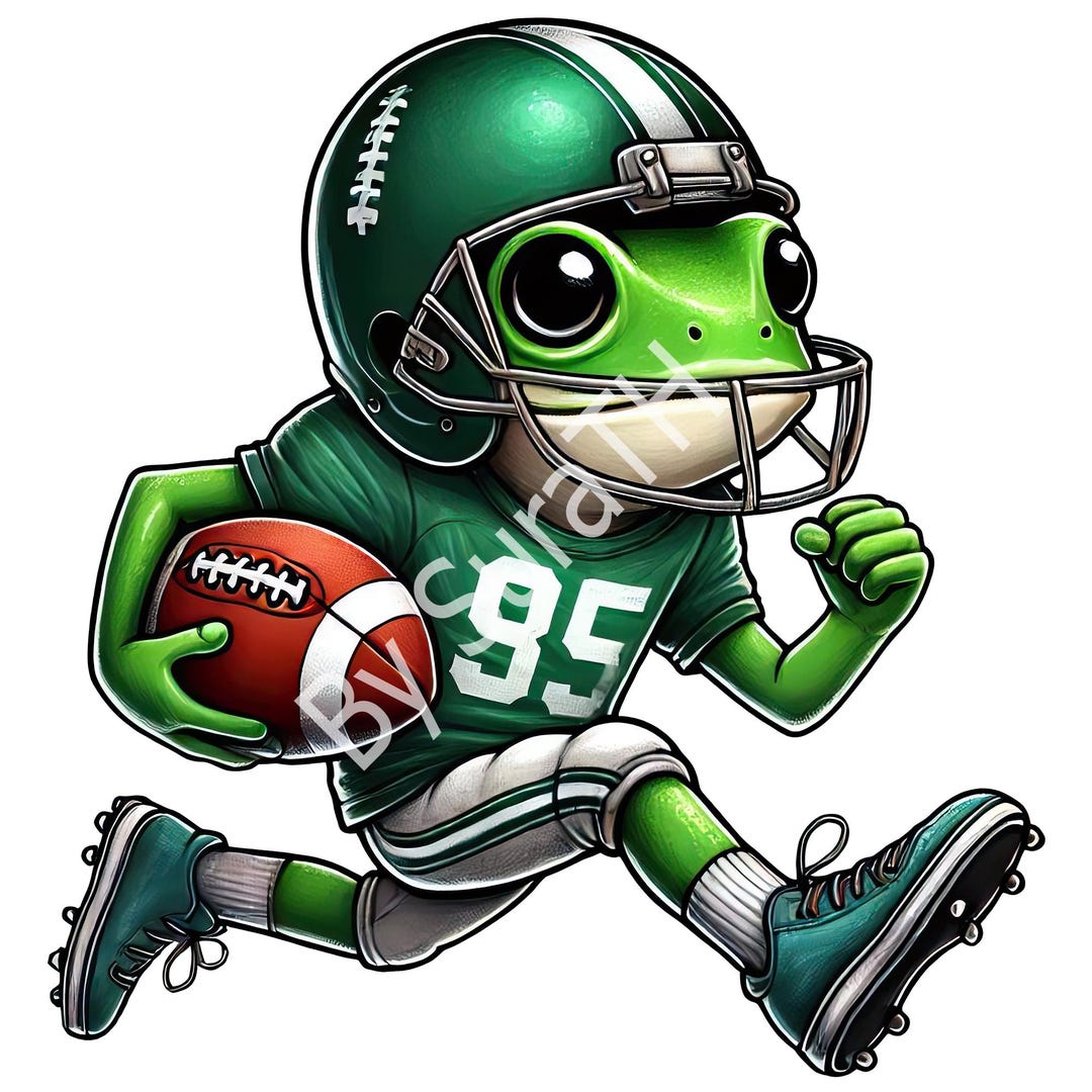 Frog American Football PNG, Frog Football Clipart, Funny Frog Sports ...