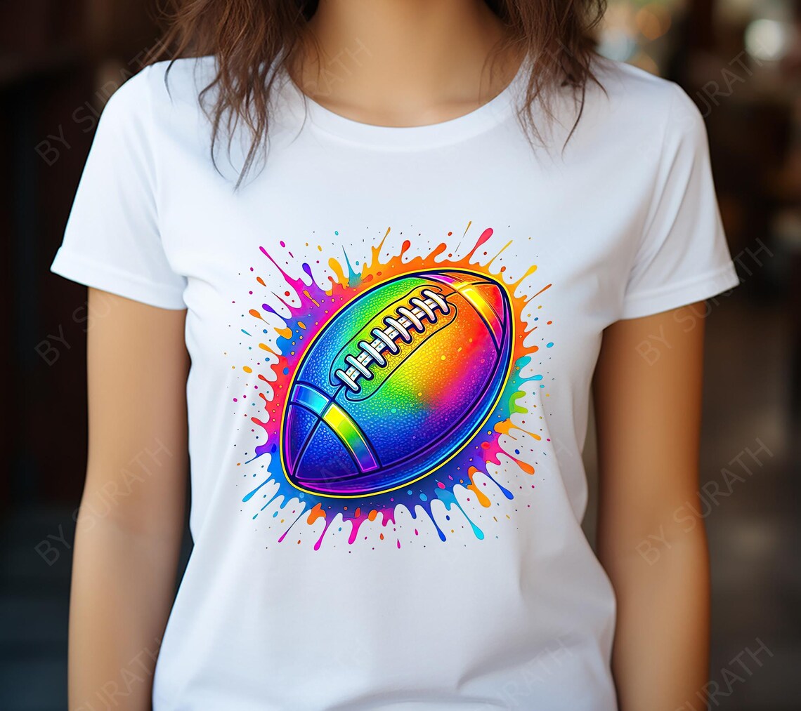 Colorful American Football PNG, Football Clipart, Digital Download ...