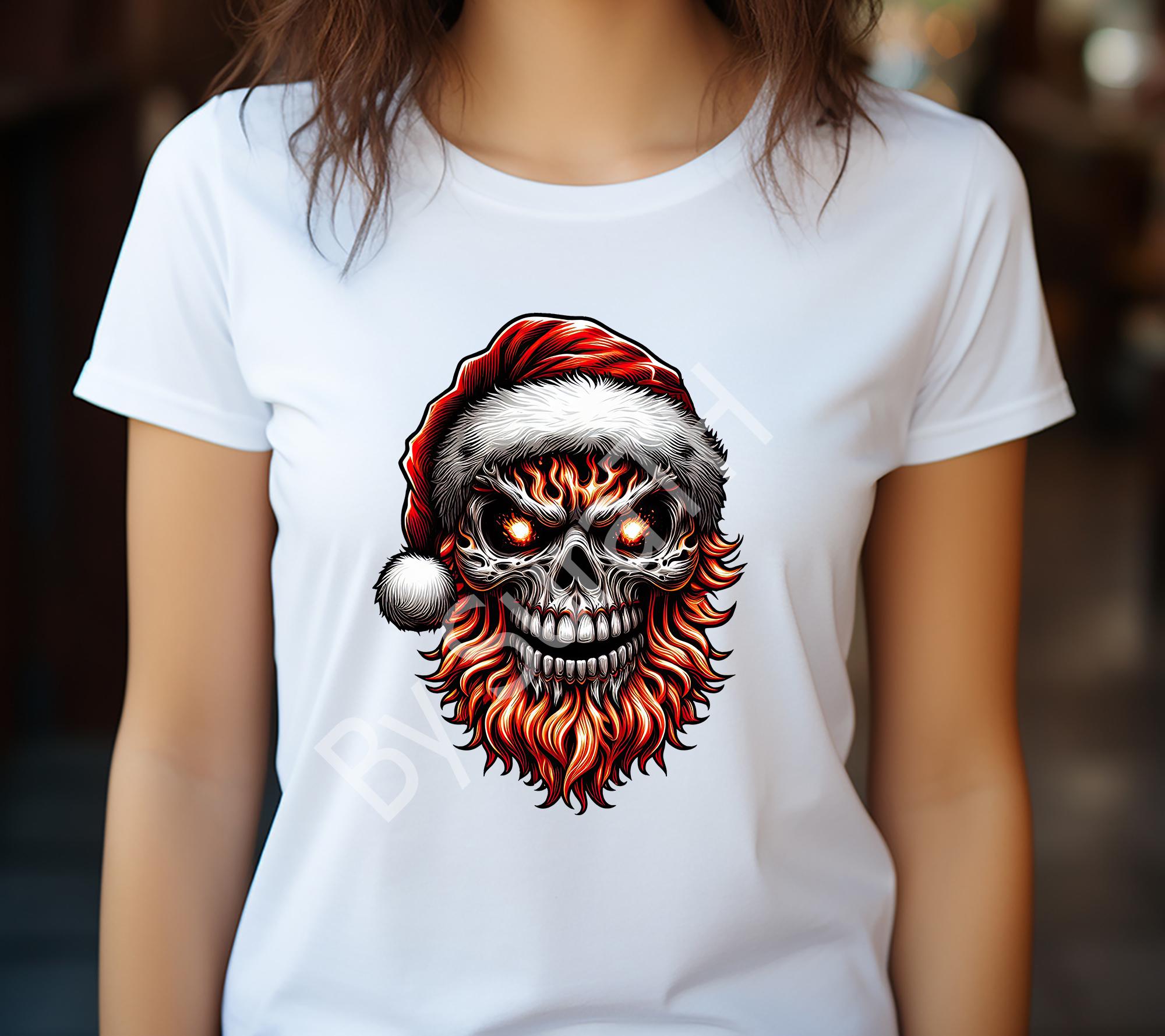 Scary Santa PNG, Scary Christmas PNG, Spooky Christmas, Santa Skull ...