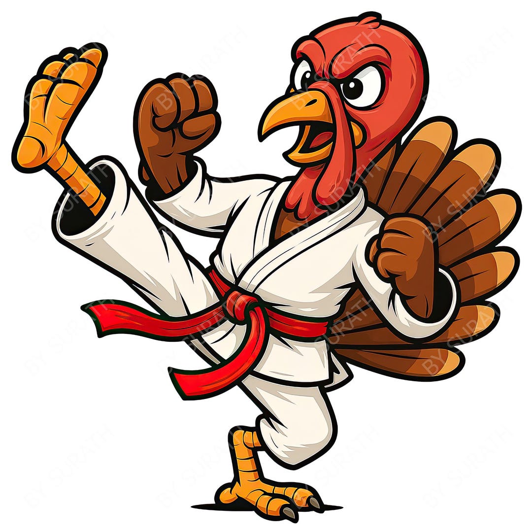 Turkey Kick PNG, Funny Turkey Thanksgiving Clipart, Digital Download ...