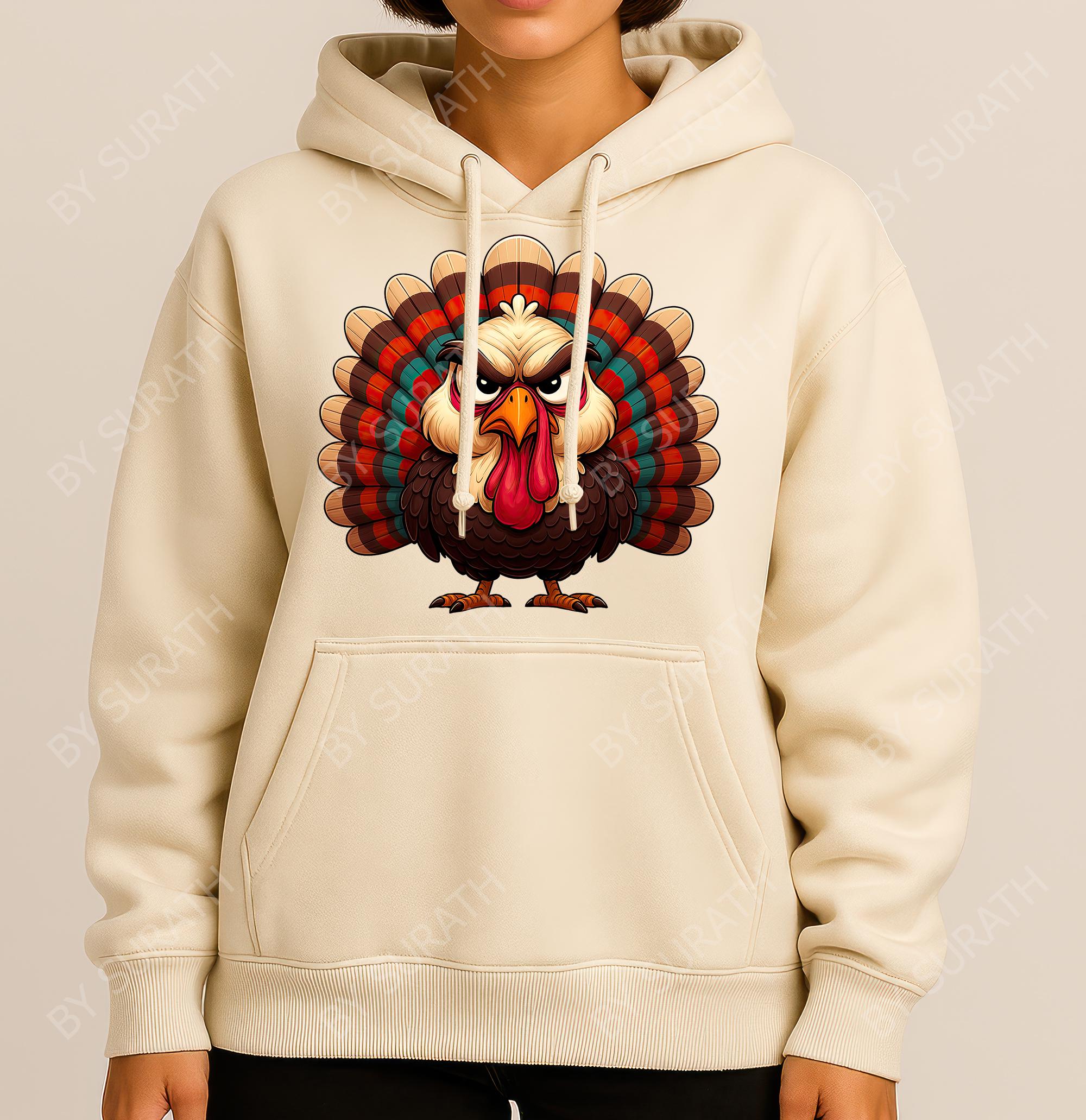 Grumpy Turkey PNG, Funny Turkey Thanksgiving Clipart, Digital Download ...
