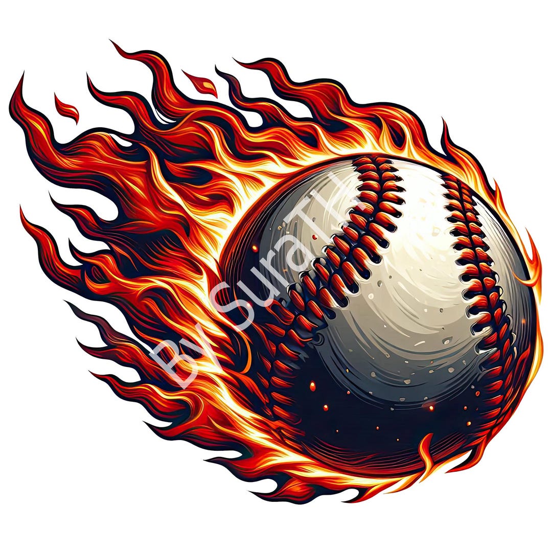 Flaming Baseball PNG: Fire Ball Clipart (digital Download), Printable ...