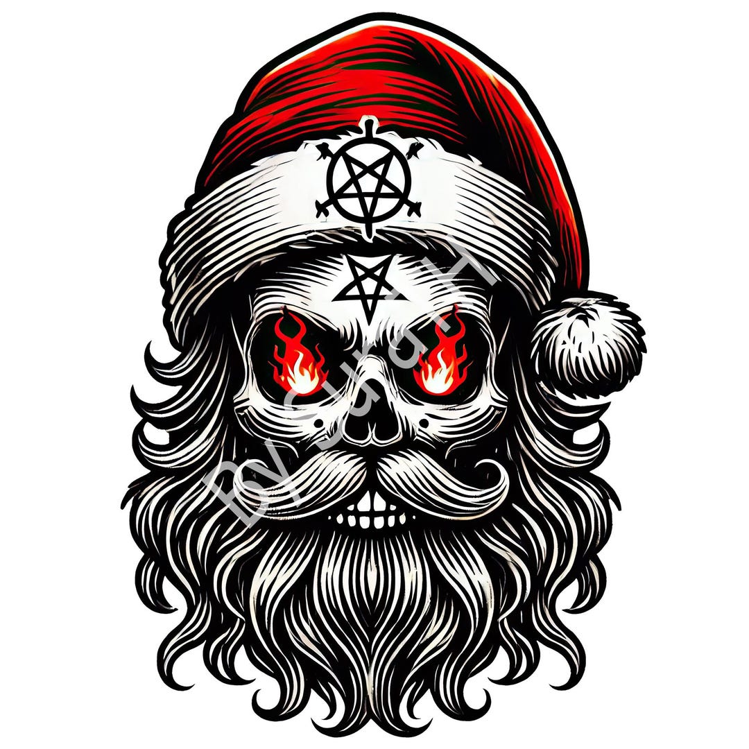 Goth Santa PNG, Gothic Santa Clipart, Satan Santa PNG, Santa Christmas ...