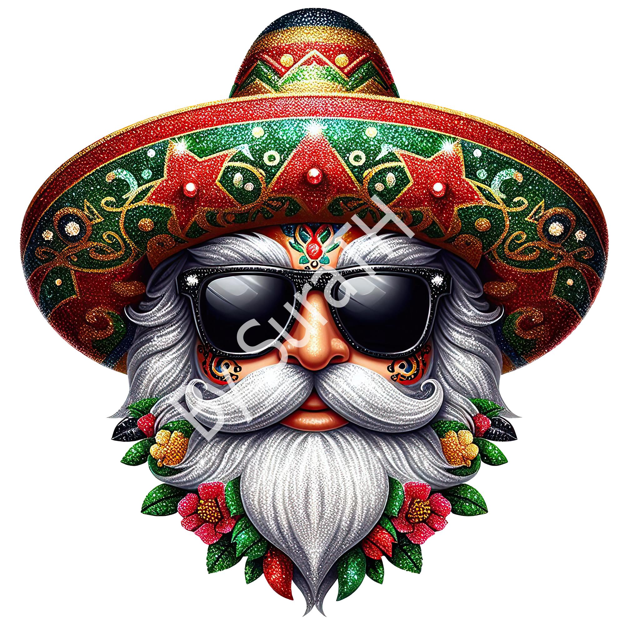 Santa Claus Sombrero PNG, Mexican Santa Clipart, Digital Download ...