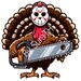Scary Thanksgiving Turkey PNG, Funny Turkey Clipart, Chainsaw, Horror ...