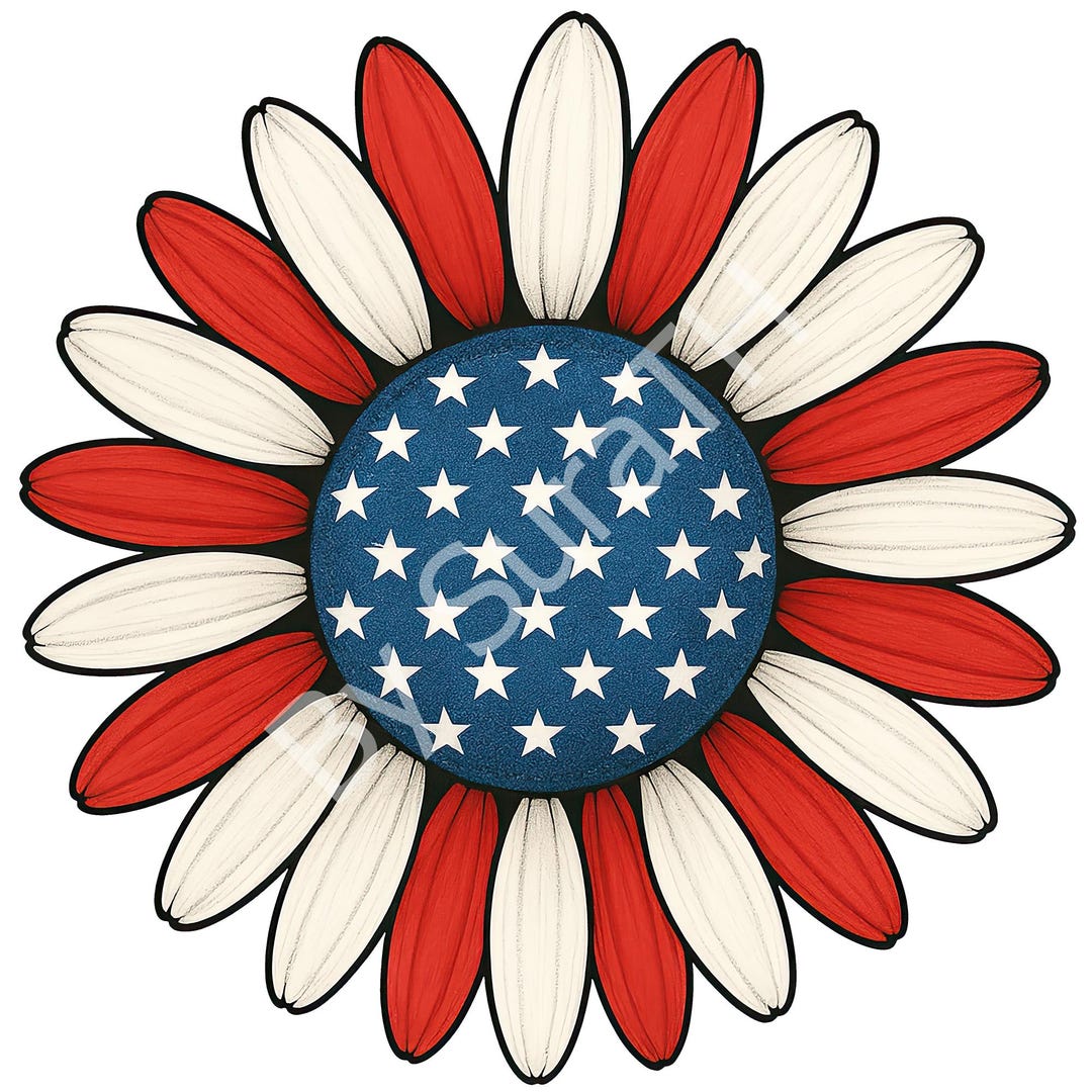Daisy Flower PNG, Flower American Flag, Daisy USA Flag, Flower ...