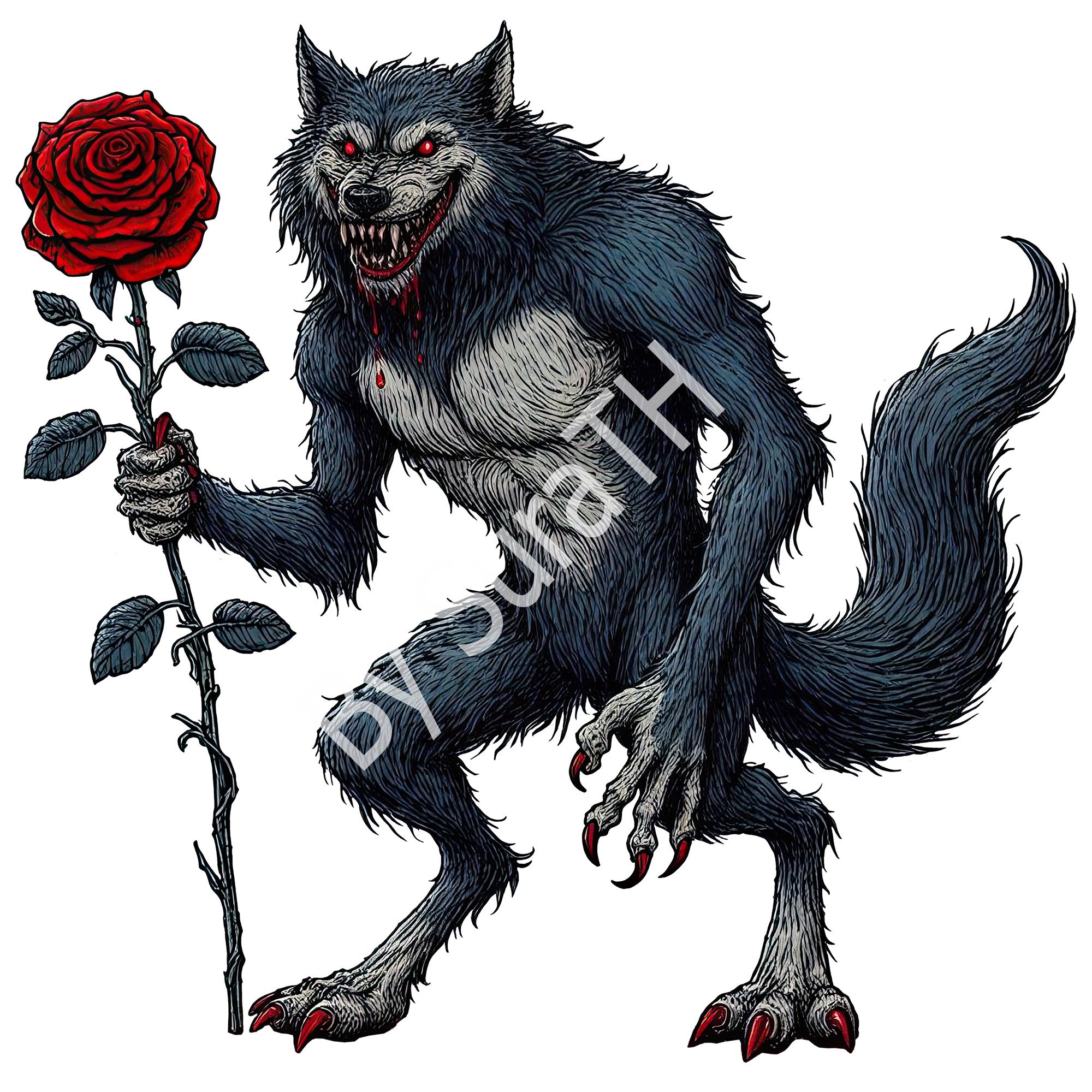 Scary Werewolf PNG, Werewolf Clipart, Halloween Werewolf, Rose Flower ...