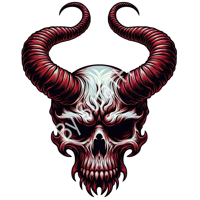 Demon Skull PNG, 10 PNG, Demon Skull Clipart, Devil Skull, Scary Skull ...