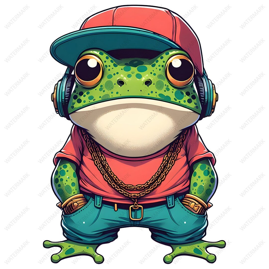 Hip Hop Frog PNG, Rapper Frog Clipart , Green Frog PNG, Frog Rapper PNG ...