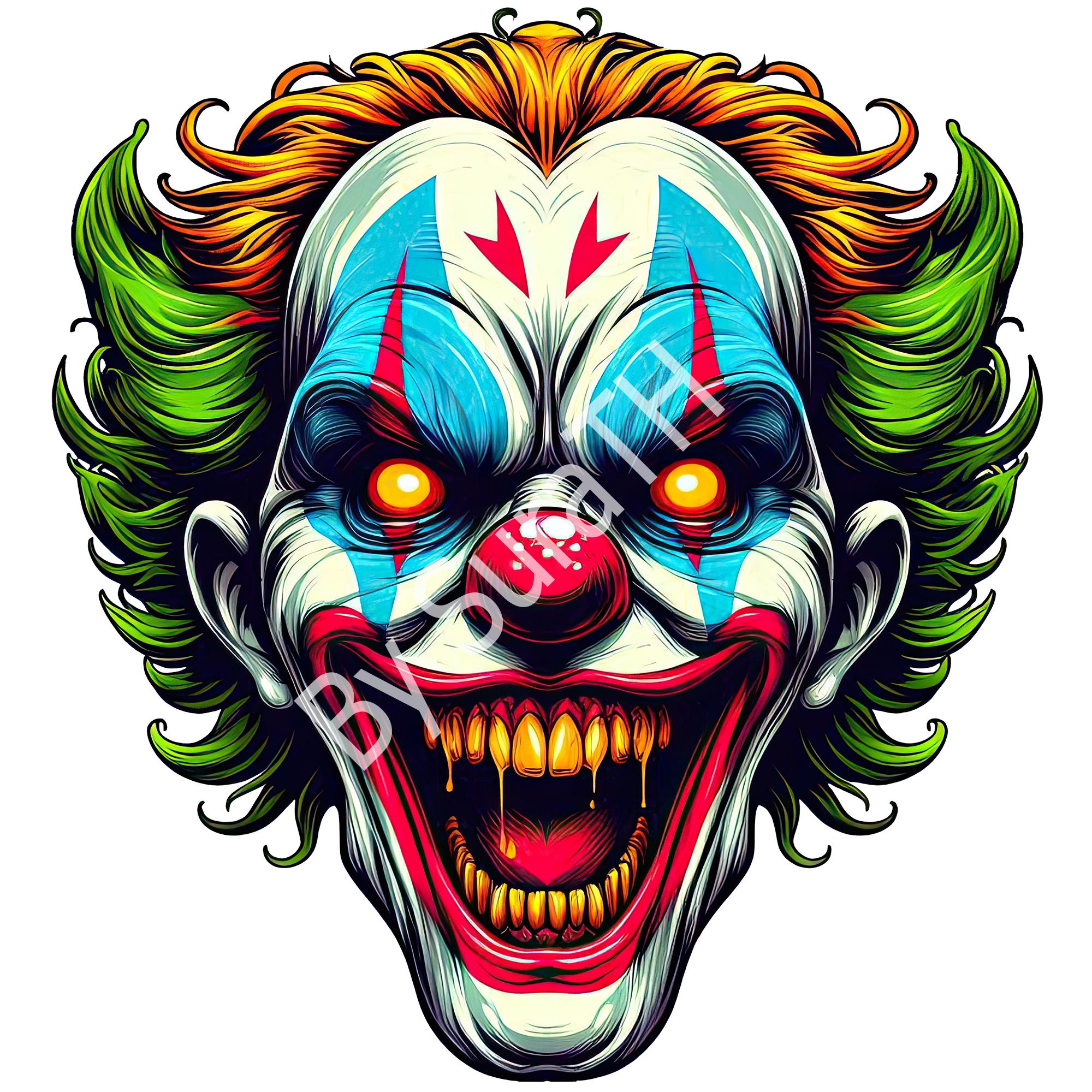 Scary Clown PNG, 4 PNG, Crazy Clown Clipart, Weird Clown PNG, Scary ...