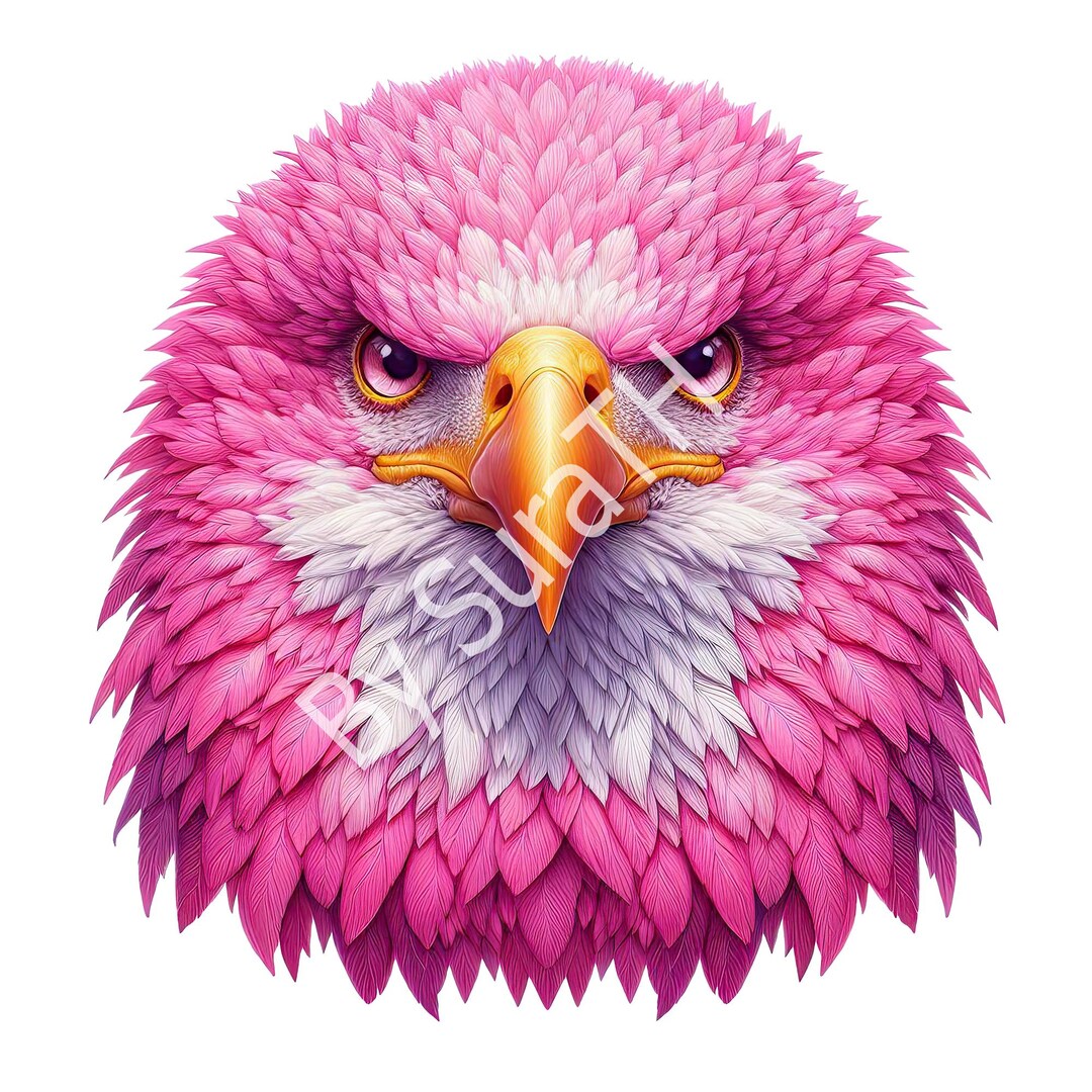 Pink Eagle PNG, Pink Bald Eagle Face, Bald Eagle Clipart, Cute Eagle ...