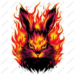 Rabbit on Fire PNG, Fire Rabbit PNG, Fire Bunny Clipart, Bunny on Fire ...