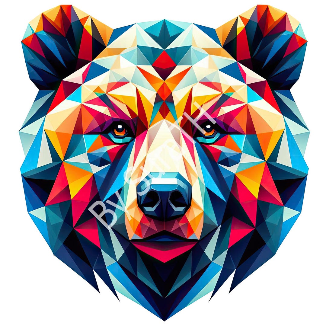 Geometric Bear PNG, Bear Art PNG, Bear Clipart, Art Bear Digital ...