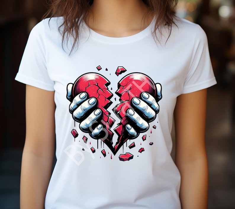 Broken Heart PNG Clipart: Valentine's Day Love (digital Download) - Etsy