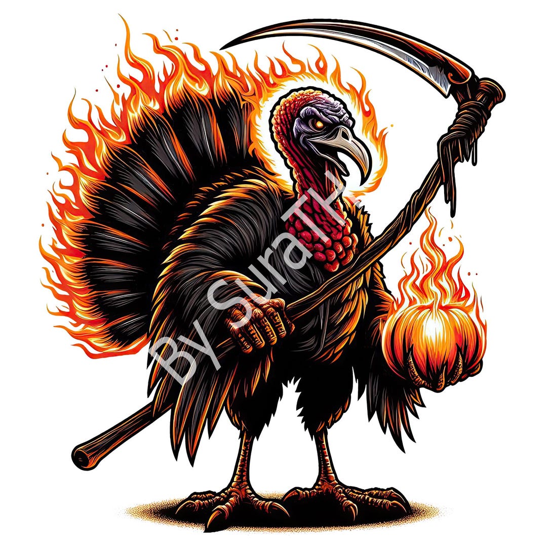 Fire Scary Turkey Clipart, Scary Funny Thanksgiving Day, Scary Turkey ...