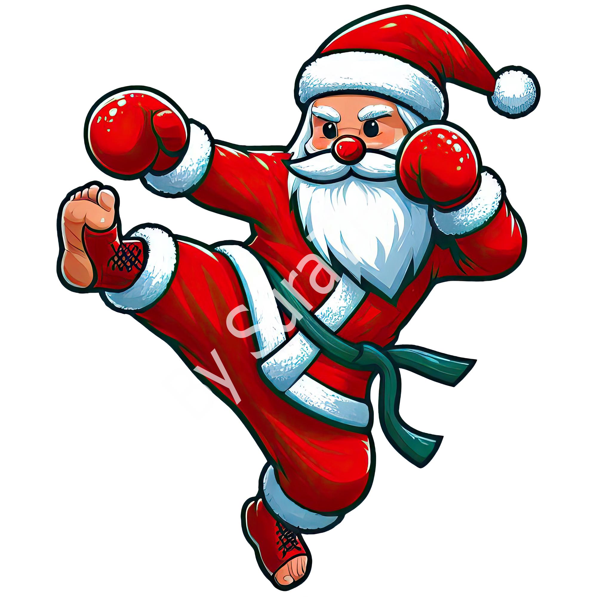 Santa Kick PNG, Funny Christmas Clipart, Xmas Santa Claus, Digital ...
