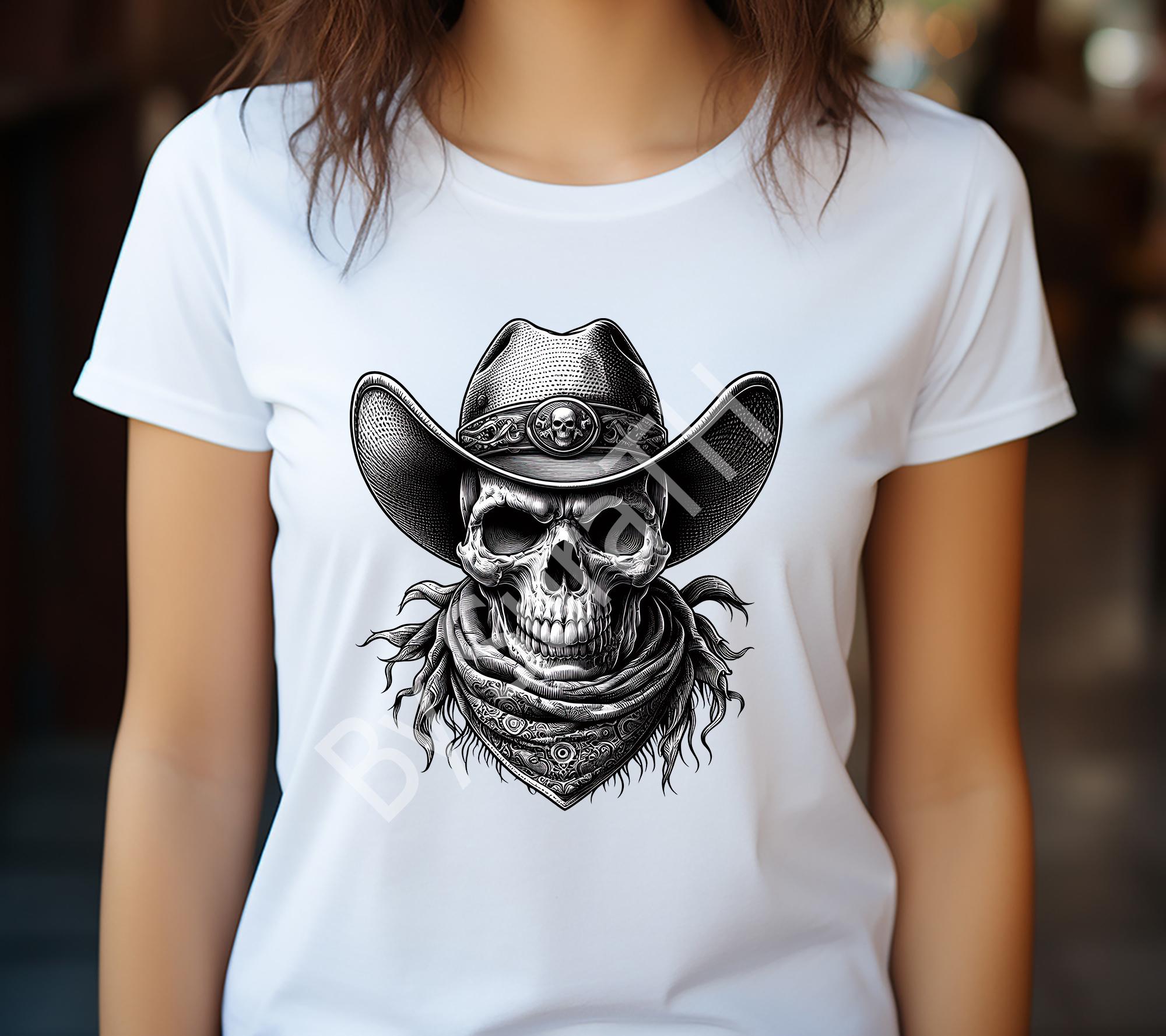 Cowboy Skull PNG: Western Clipart, Skeleton Cowboy, Digital Download ...